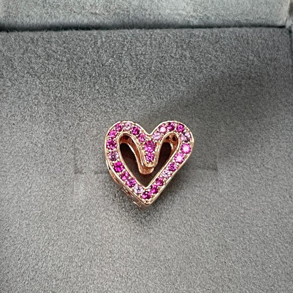Pandora | Jewelry | Pandora Sparkling Ruby Red Pink Freehand Heart ...